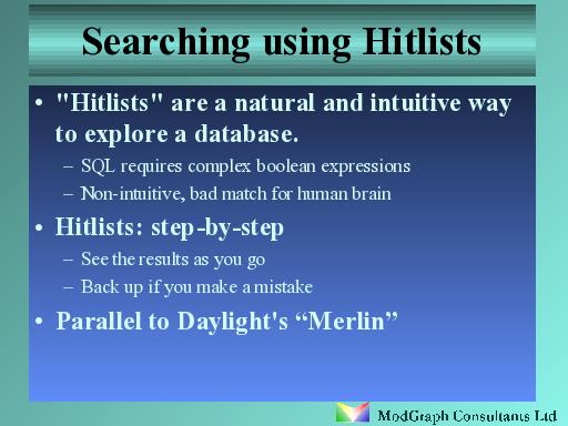 Searching using Hitlists